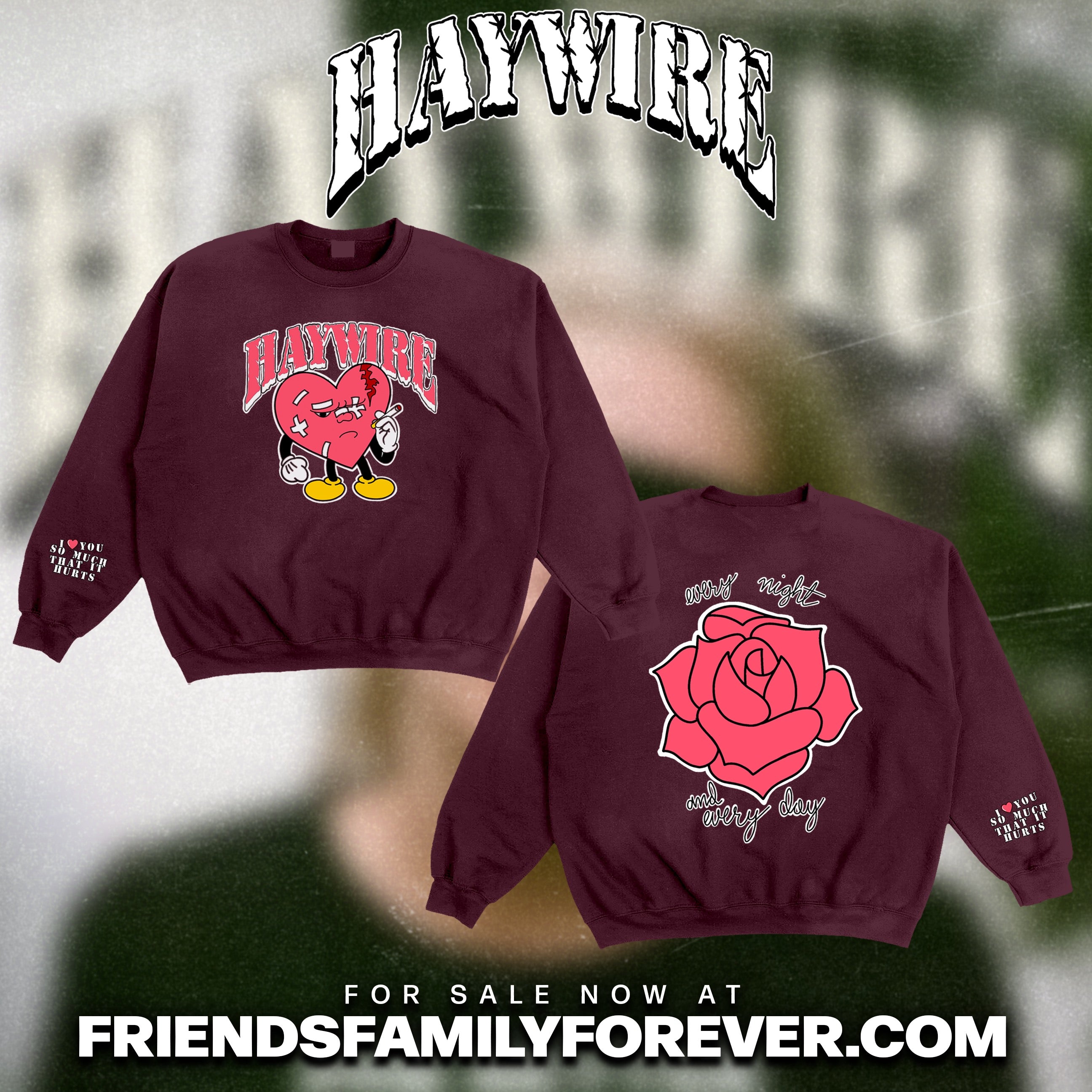 Haywire - Heartbreak Harry Maroon Crewneck – Friends Family Forever